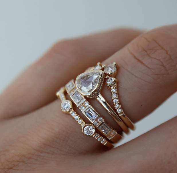Nested diamond ring stack store