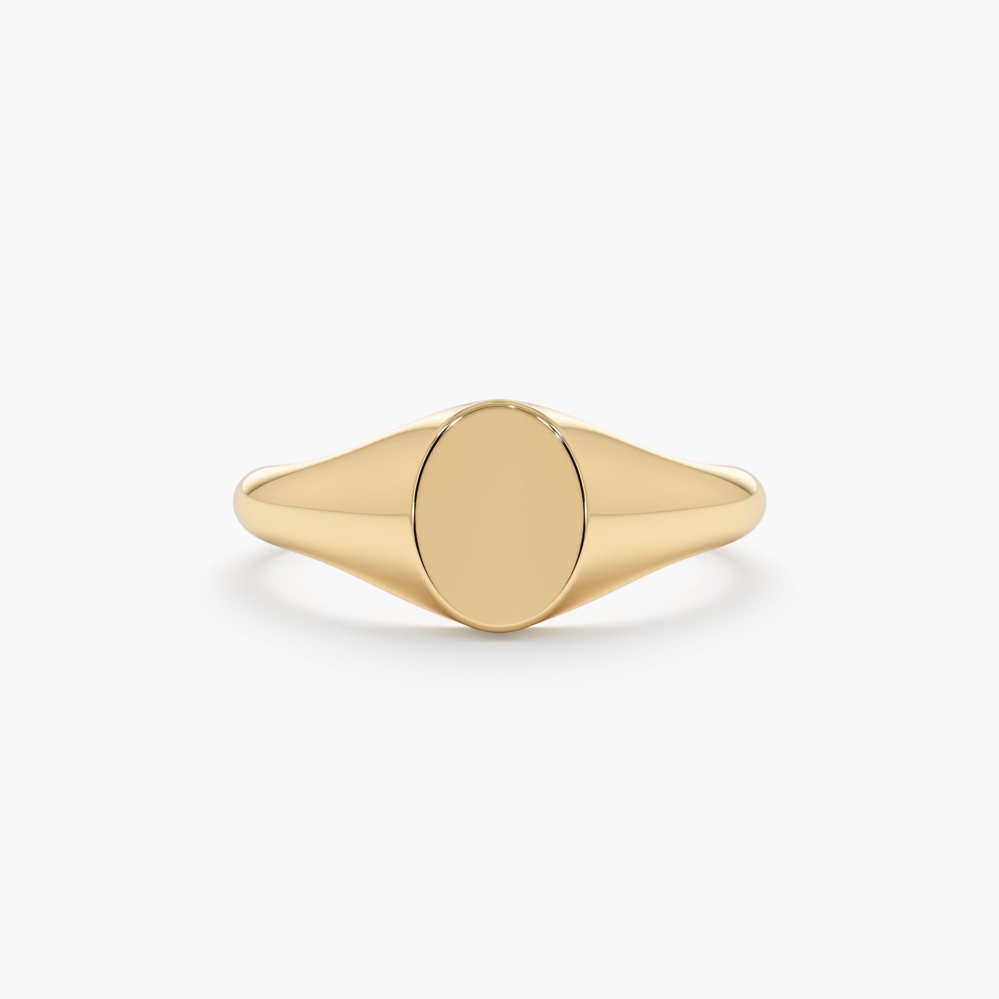 Engravable Oval Signet Ring In Solid Gold