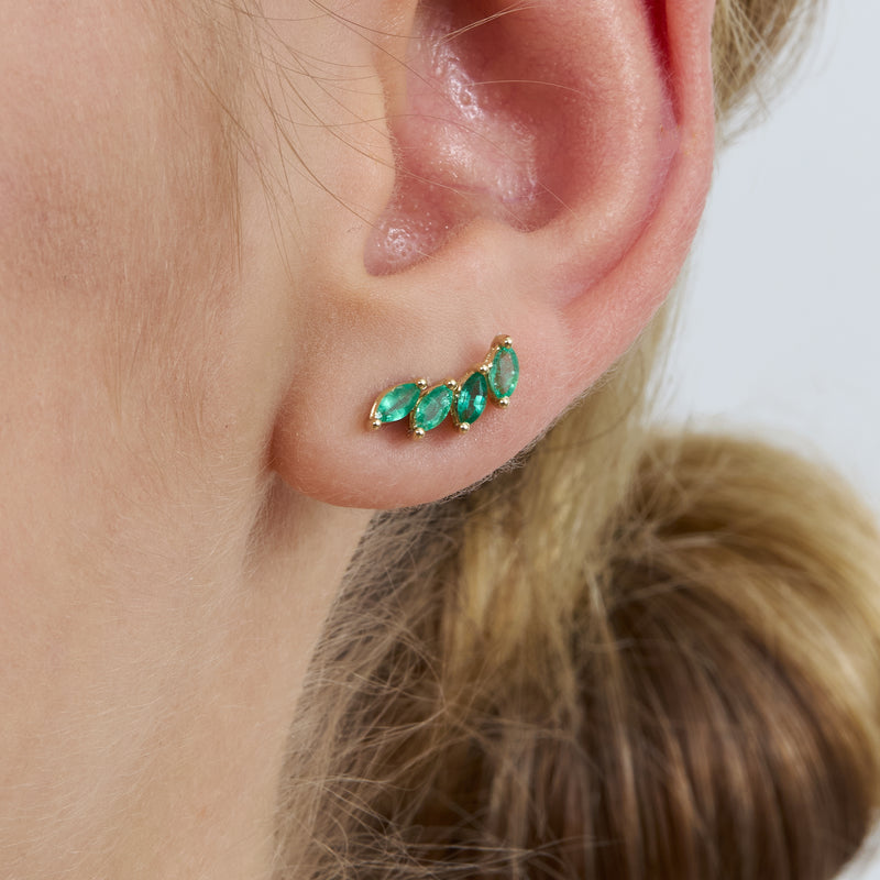 Emerald climber earrings store
