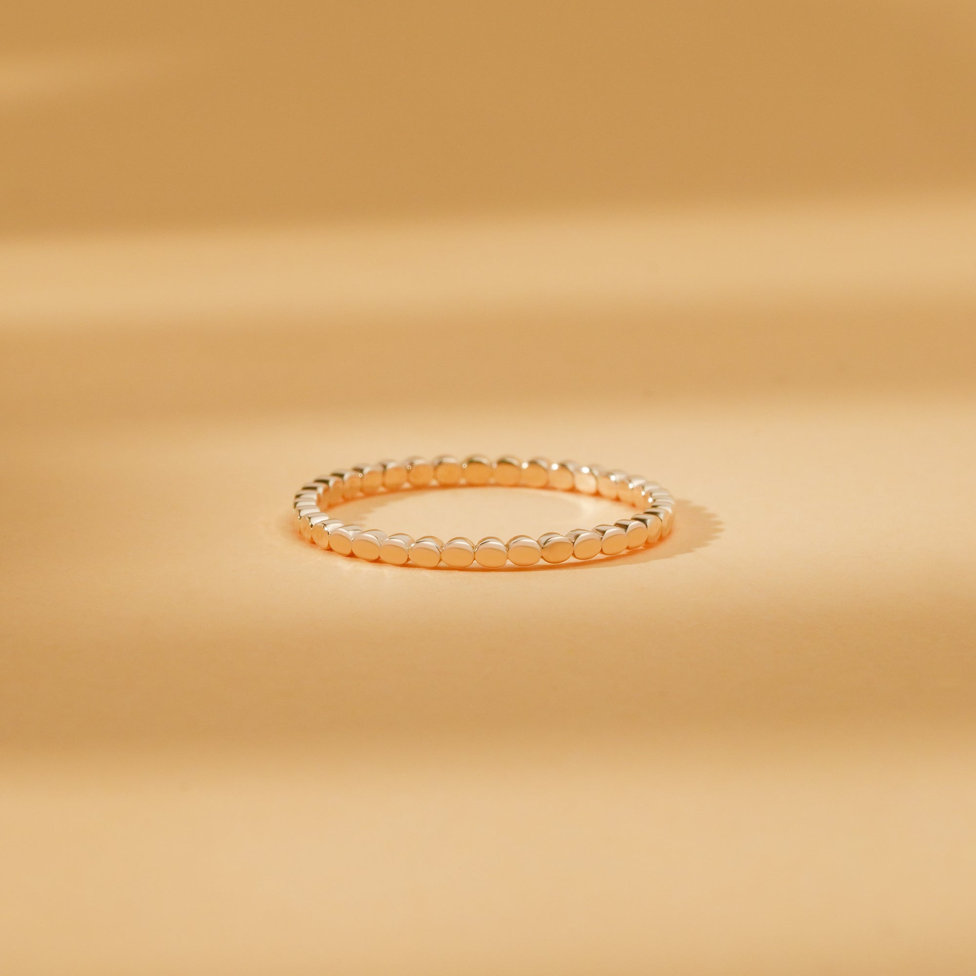 Solid Gold Flat Bead Wedding Ring