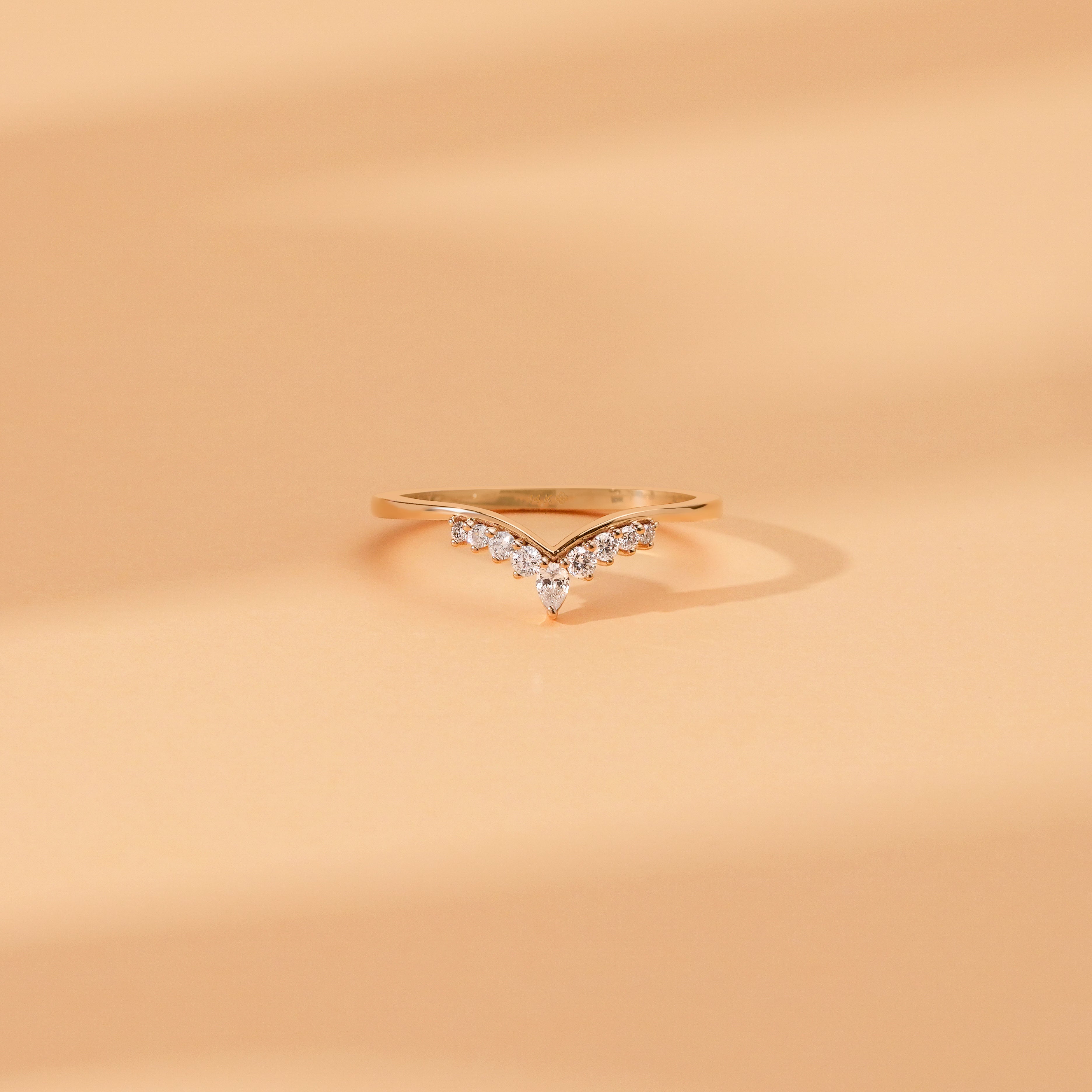 Solid Gold Natural Diamond Nesting Ring