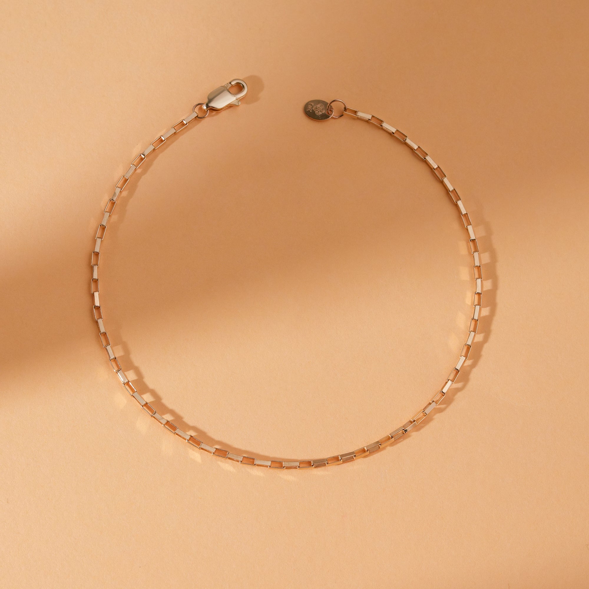 Handmade 14k Solid Gold Rectangular Woven Box Chain Bracelet