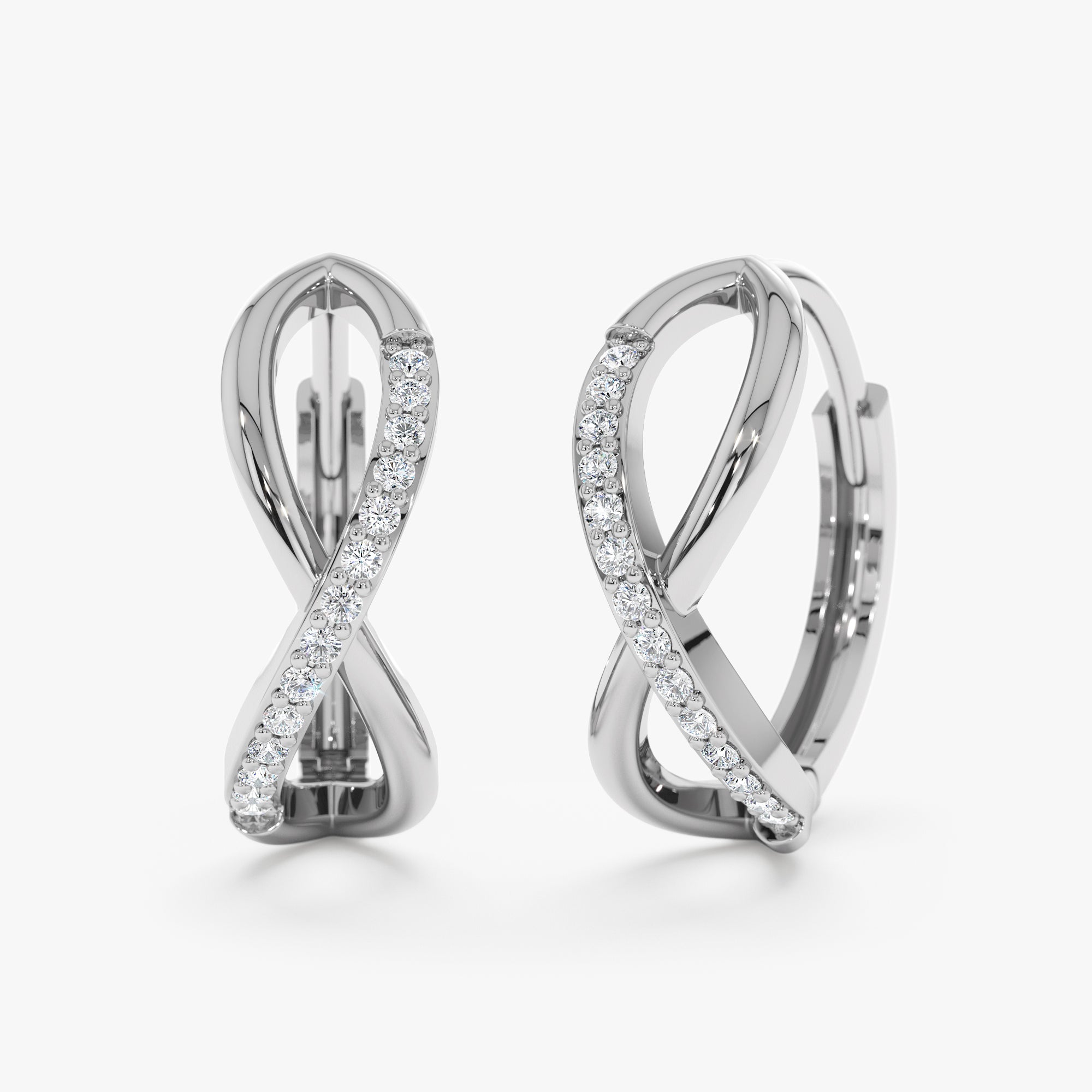 Solid Gold Diamond Infinity Hoop Earrings | Handmade Jewelry
