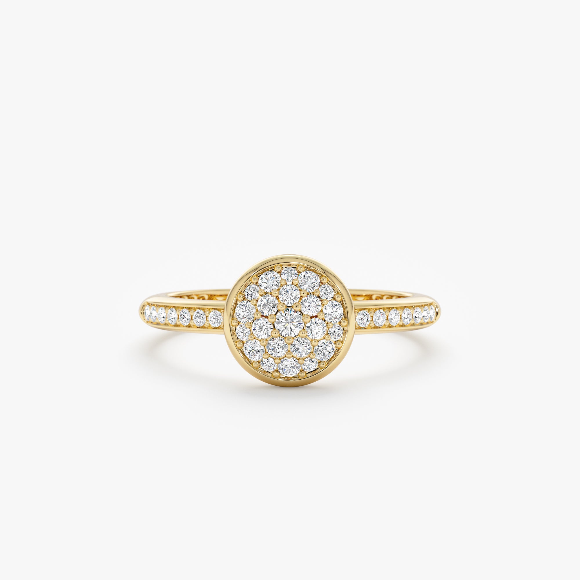 Diamond Circle Engagement Ring in Solid Gold