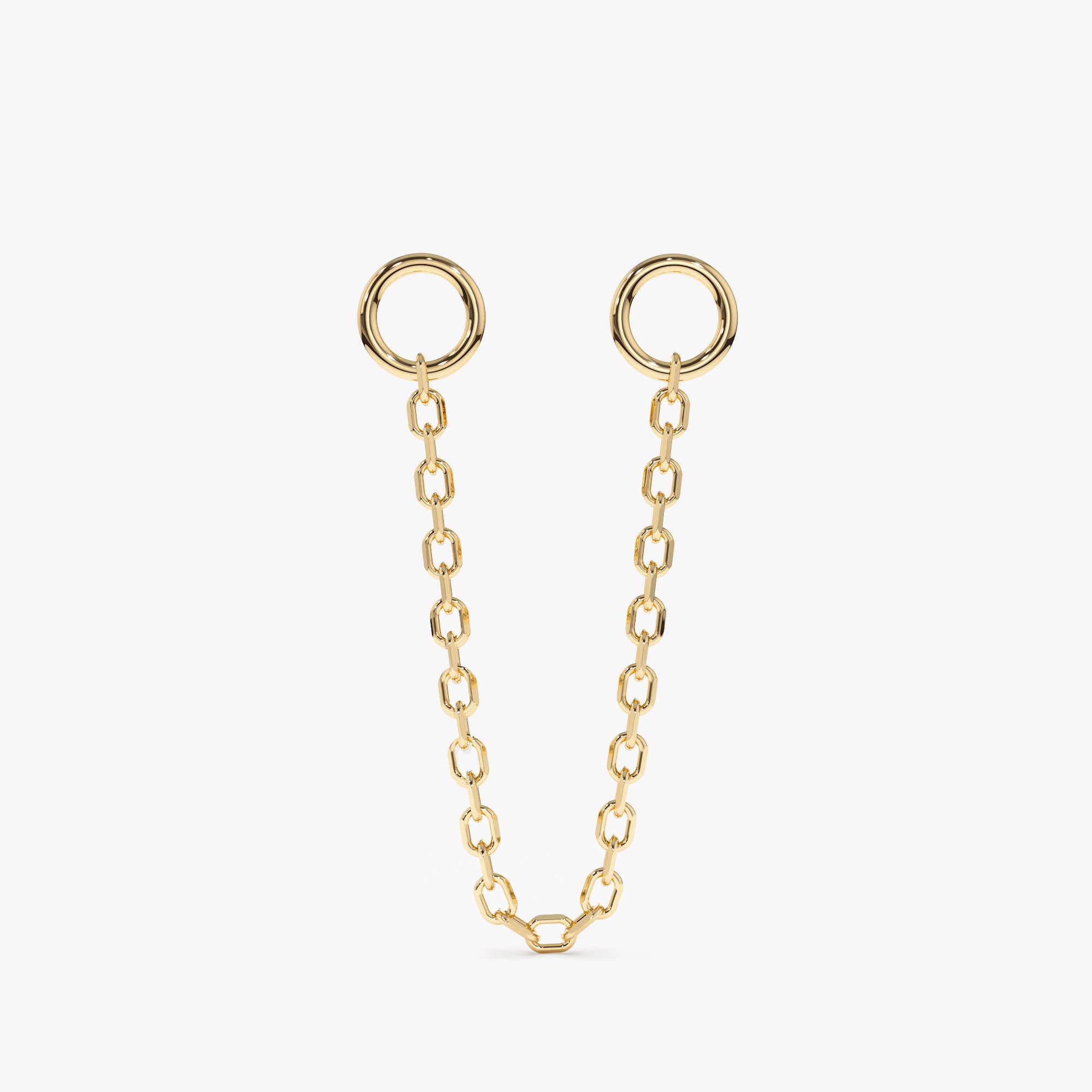 14k Hanging Cable Chain Charm for Huggies | Sarah Elise Jewelry