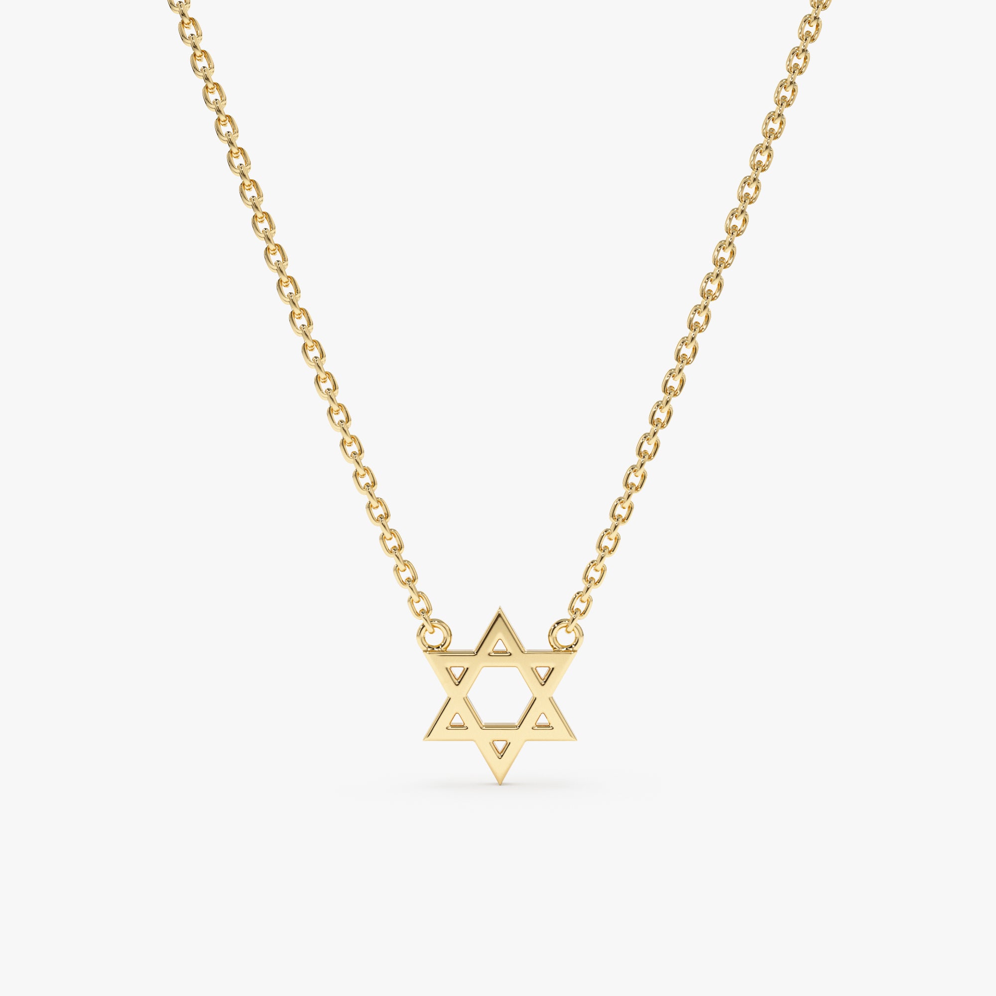 Solid Gold Star of David Necklace | Handmade Jewelry
