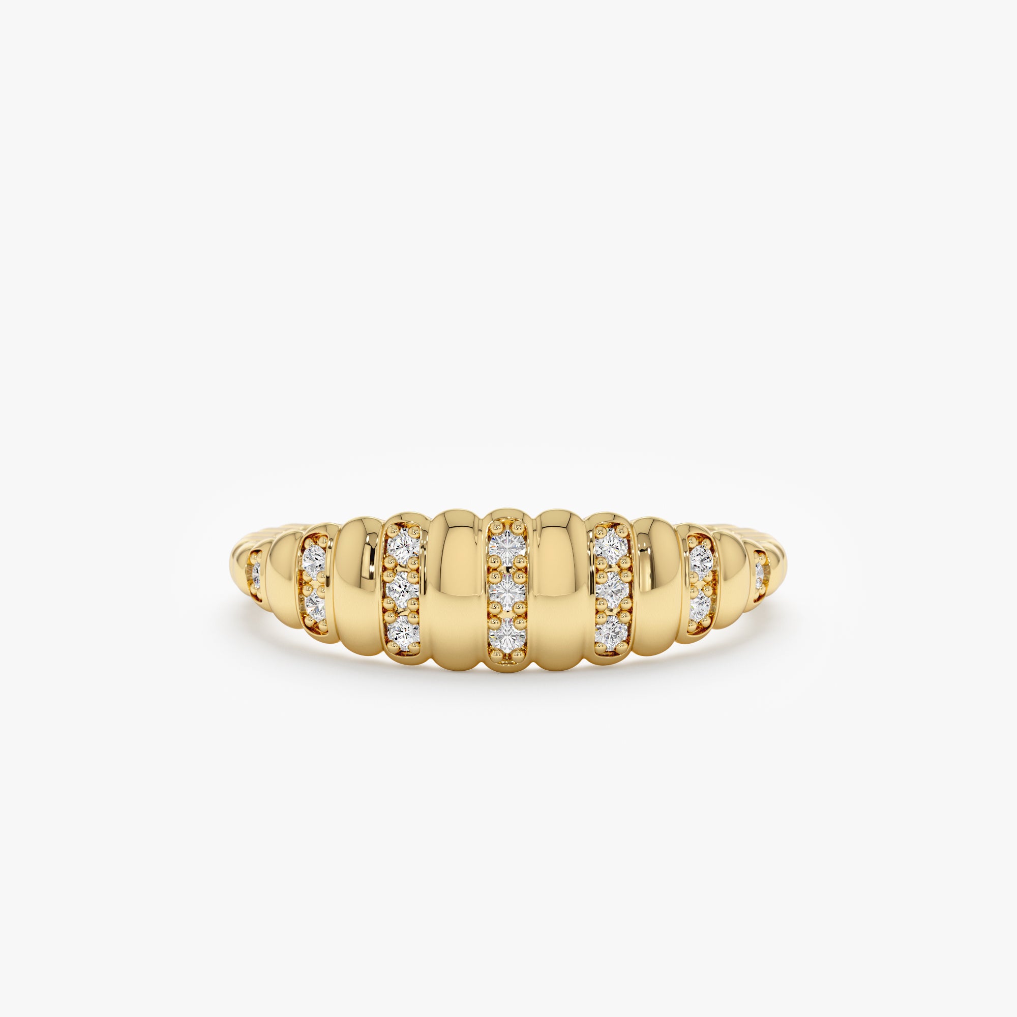 Handmade Natural Diamond Croissant Band
