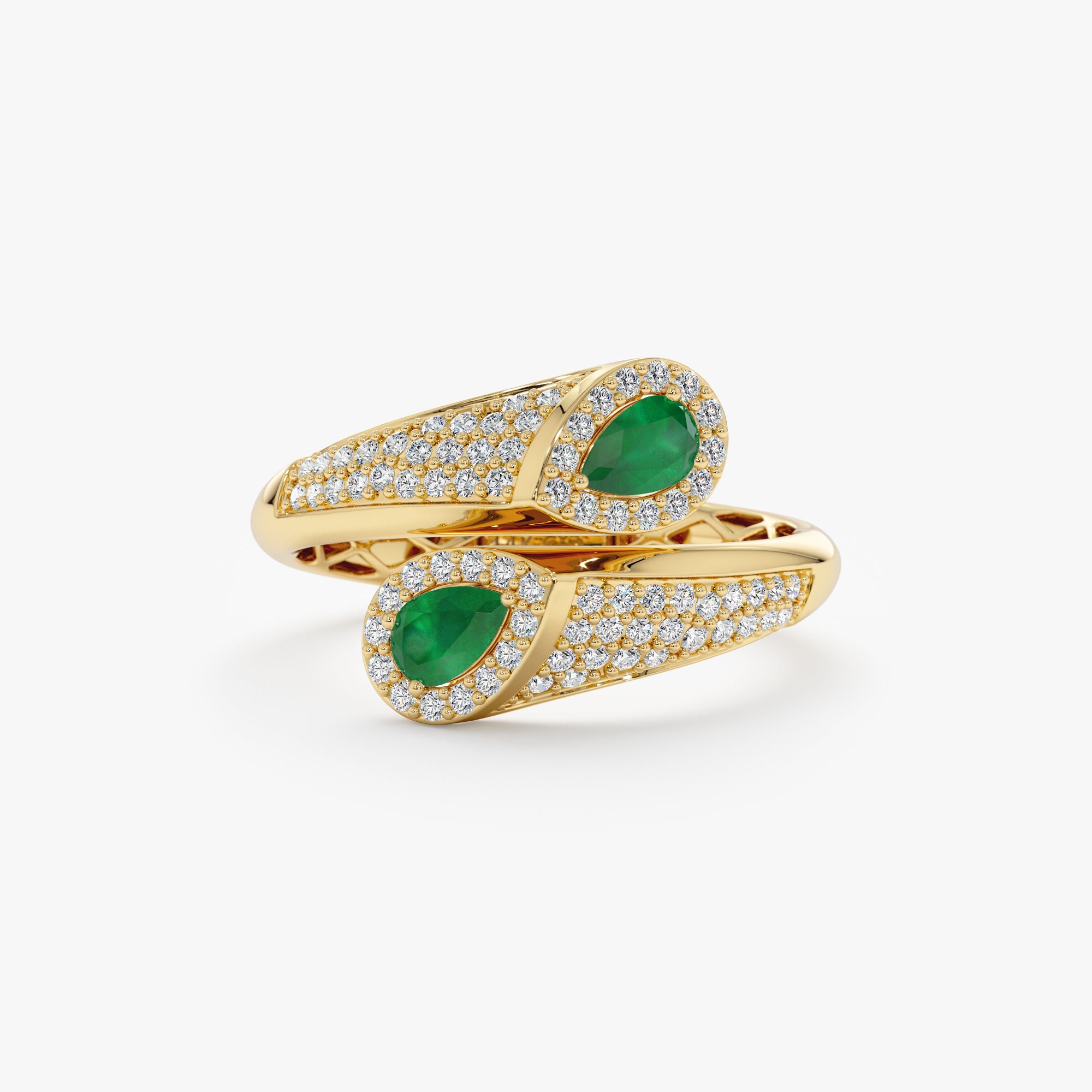 Emerald and Diamond Wrap Around Ring | Sarah Elise Jewelry