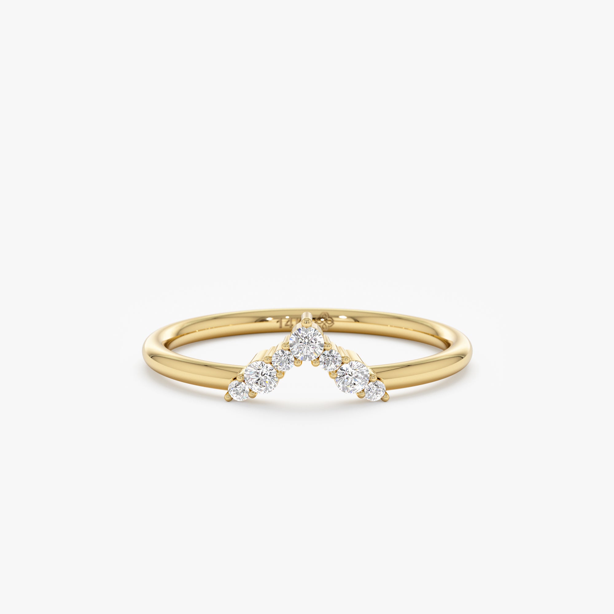 Solid Gold Natural Diamond Nesting Ring