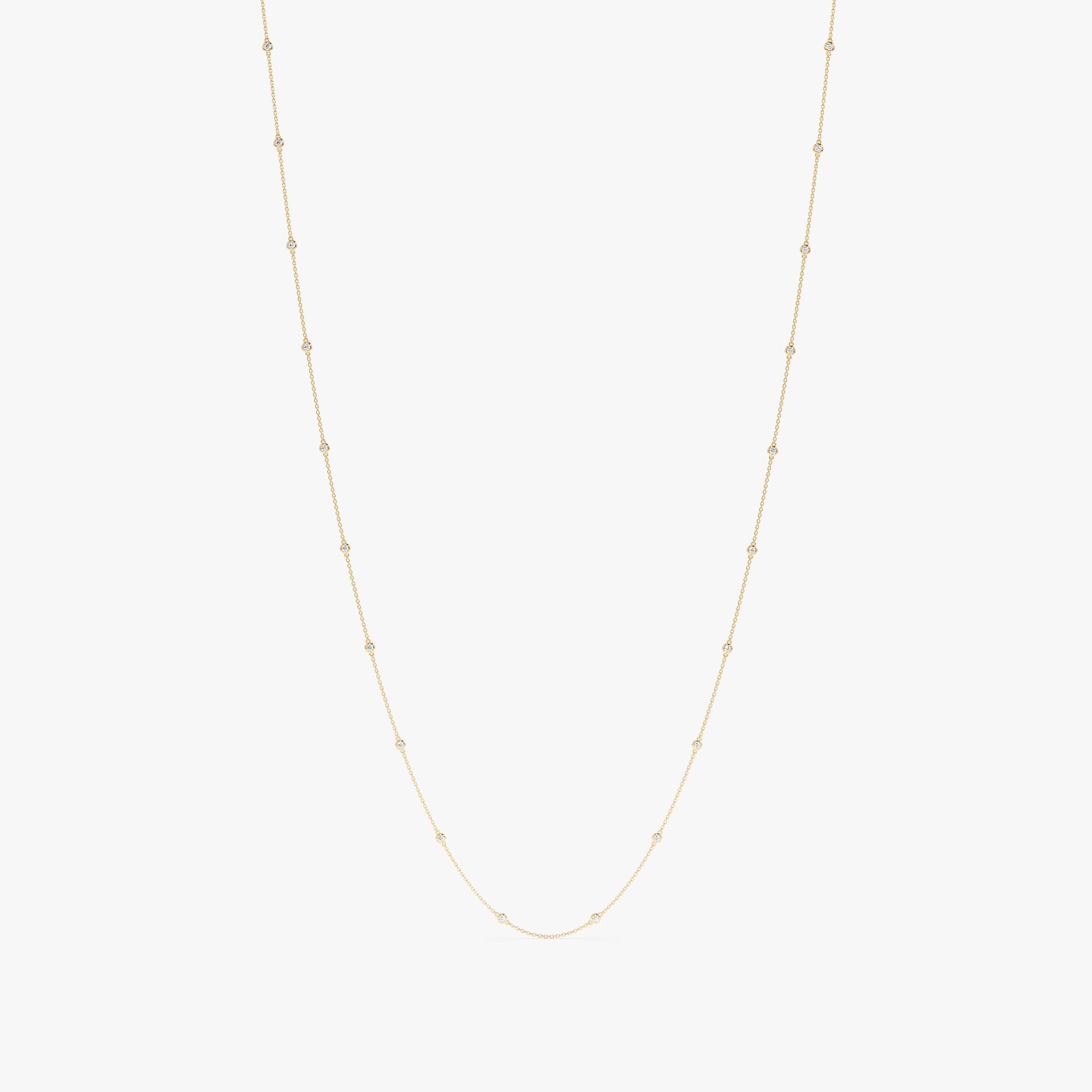 Long Diamond By The Yard Gold Necklace | Handmade Jewelry