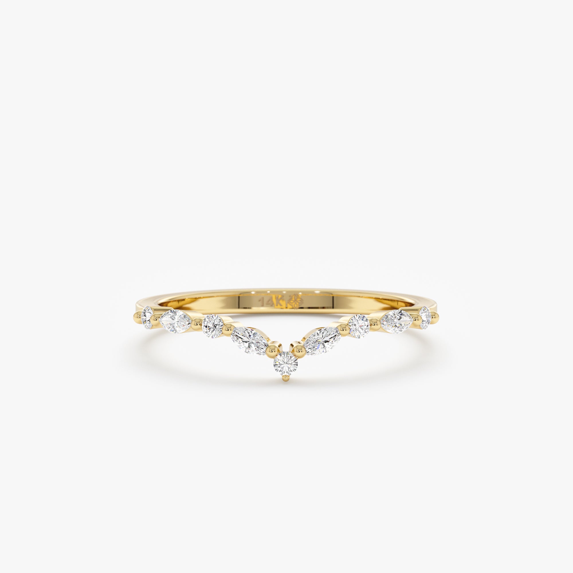 Solid Gold Diamond Nesting Ring