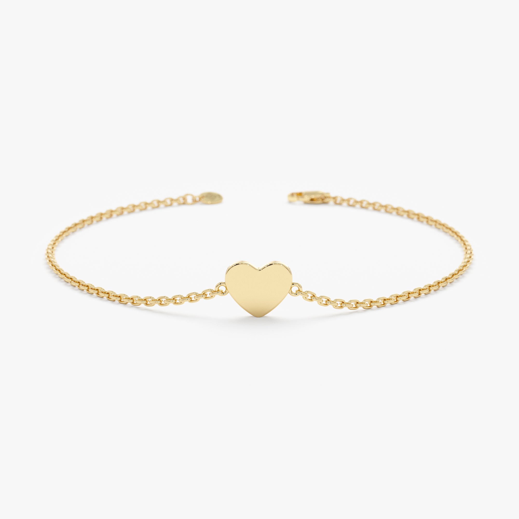 14k Solid Gold Heart Bracelet | Handcrafted Jewelry