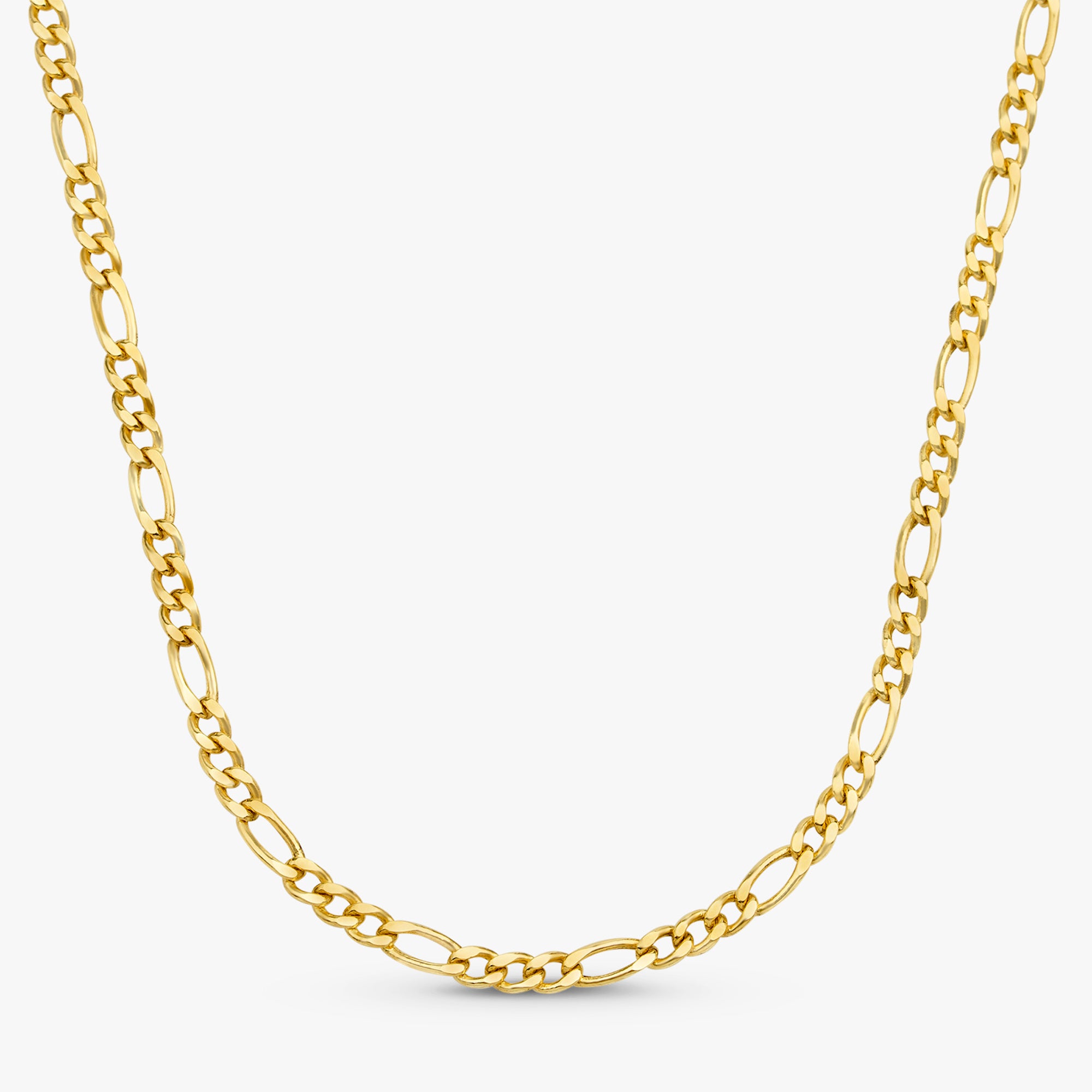 Solid Gold Figaro Chain Necklace | Handmade Jewelry