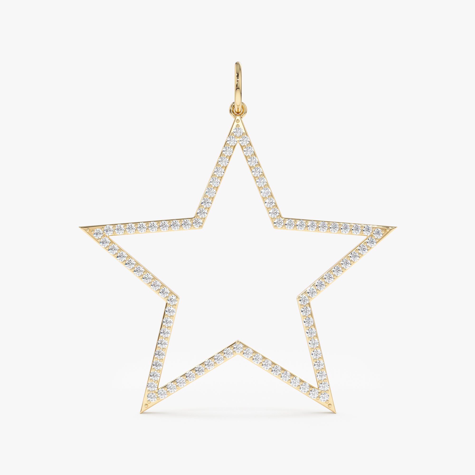 Natural Diamond Lined Star Necklace Charm | Handmade Jewelry