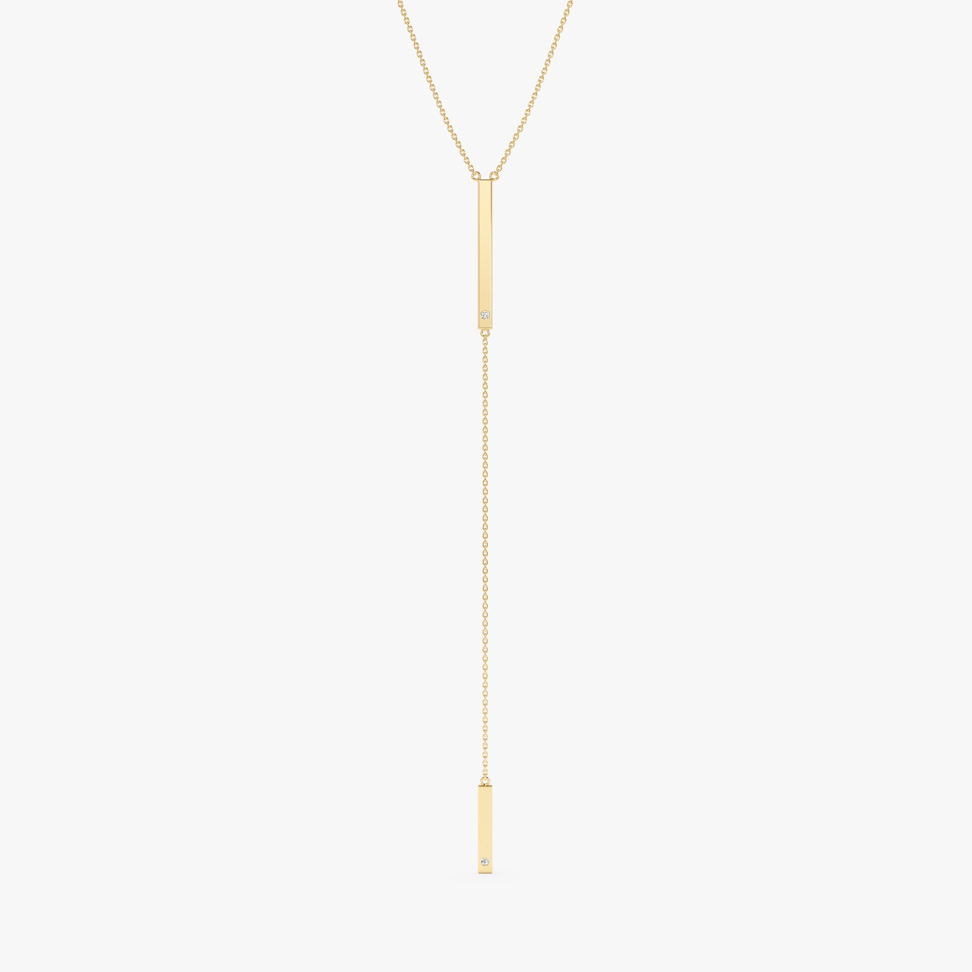 Natural Diamond Lariat Bar Necklace in Gold | Sarah Elise Jewelry