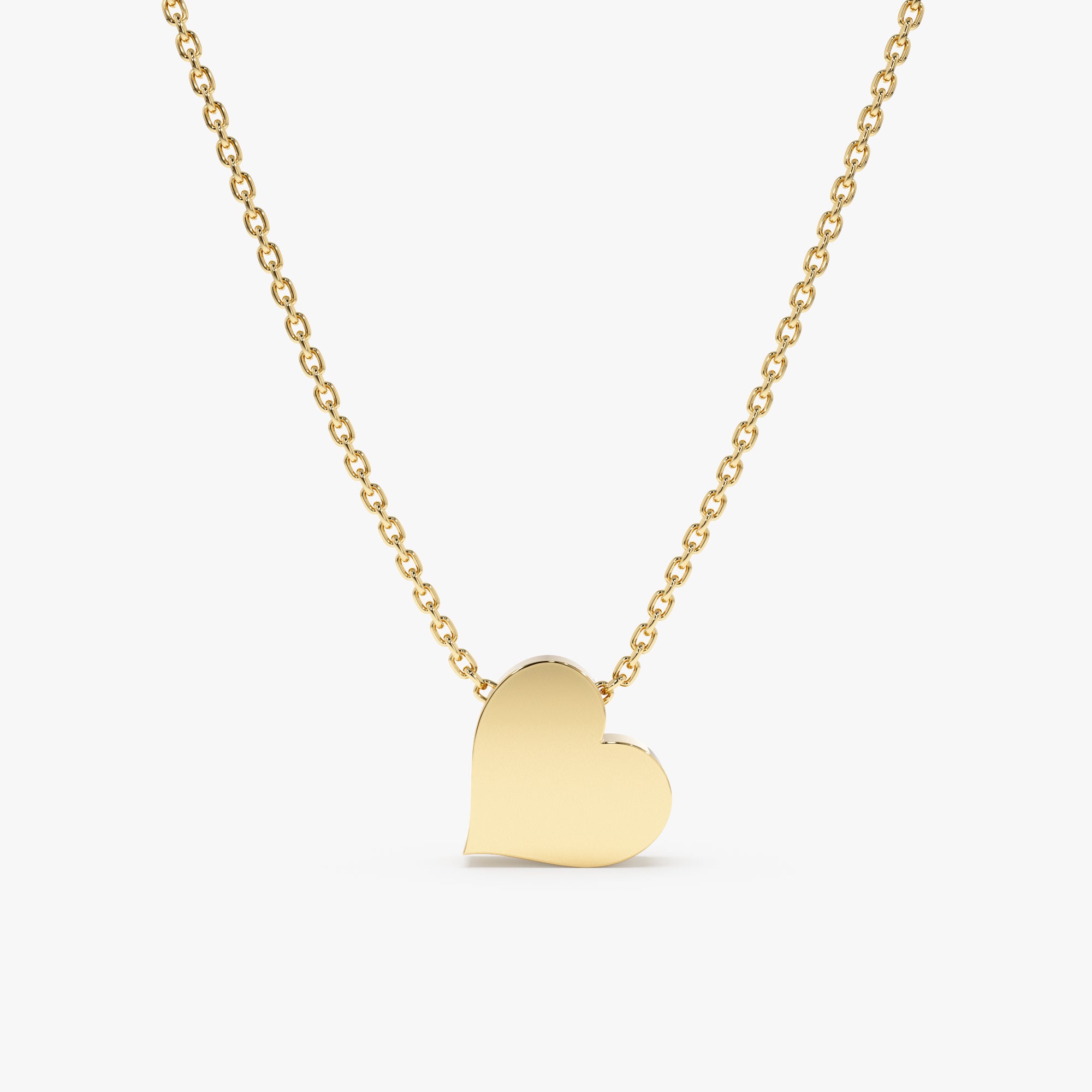 Solid Gold Engravable Heart Necklace | Sarah Elise Jewelry