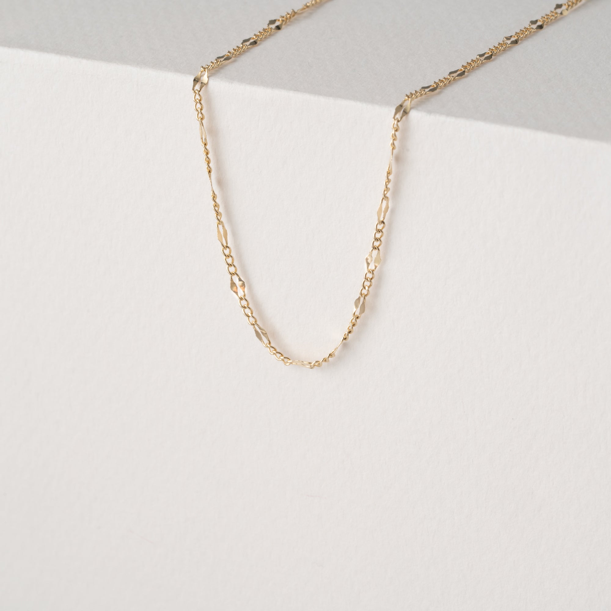 14K Mix Link Sparkle Chain Necklace