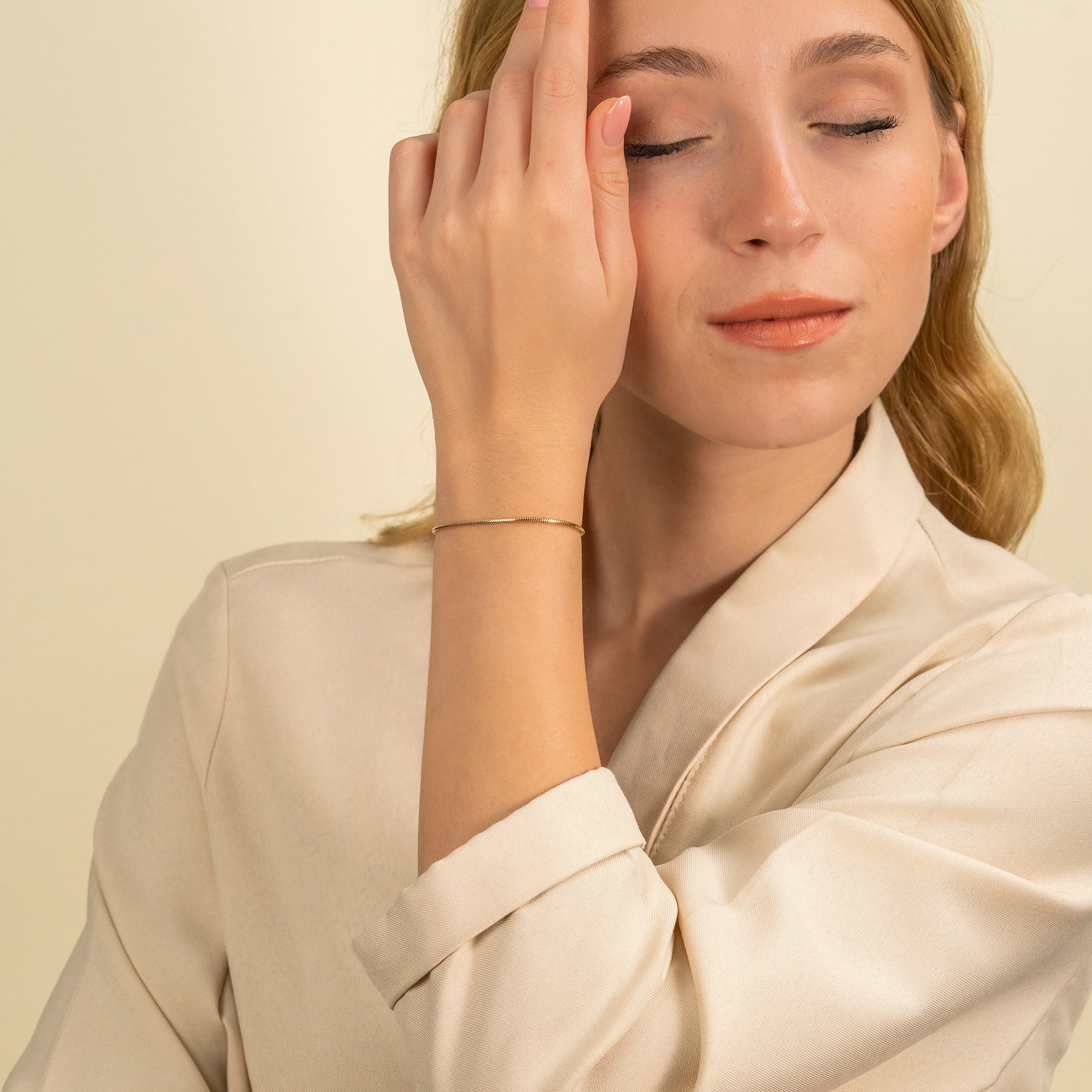 14k Gold Snake Chain Bracelet - Handmade