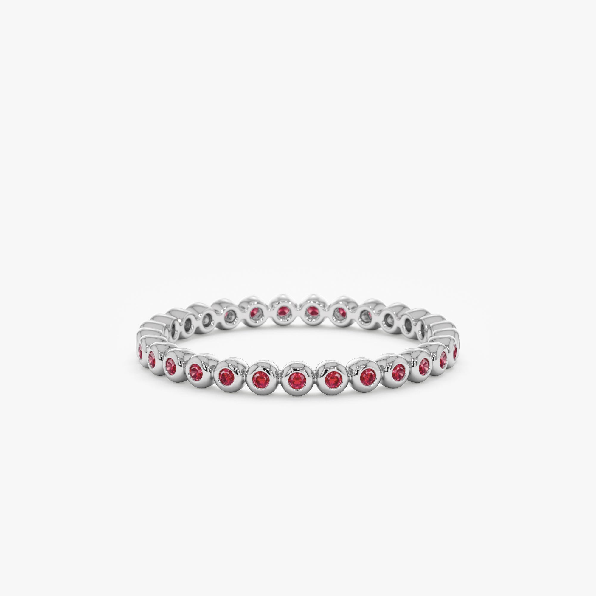 Gold Ruby Eternity Ring - Bezel Set Handmade | Sarah Elise Jewelry