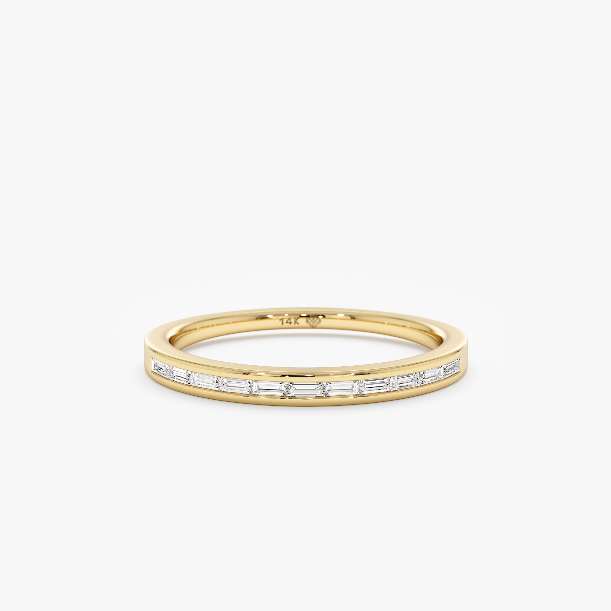 Natural Diamond Stacking Ring In Solid Gold