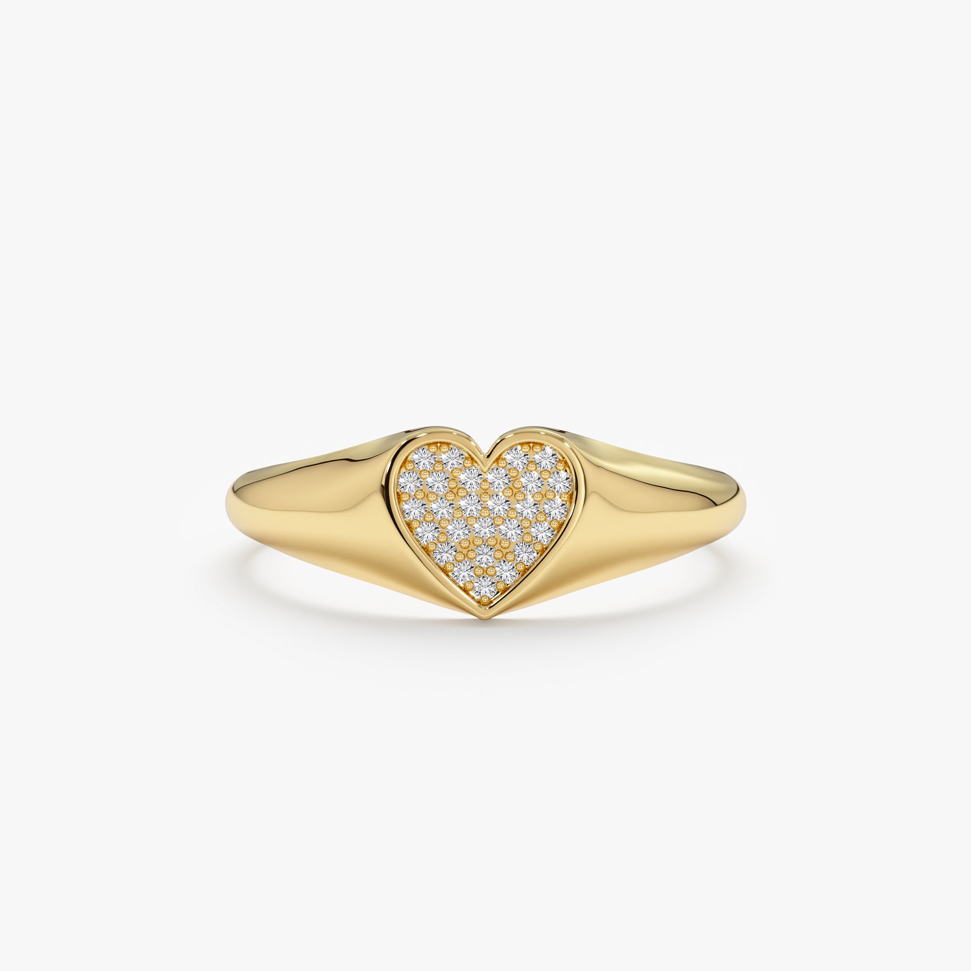 Pave Diamond Heart Signet Ring, Kate