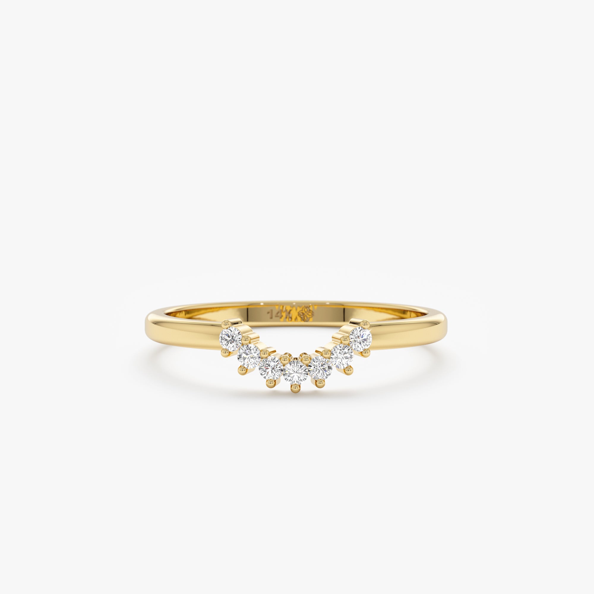 Natural Diamond Solid Gold Nesting Ring