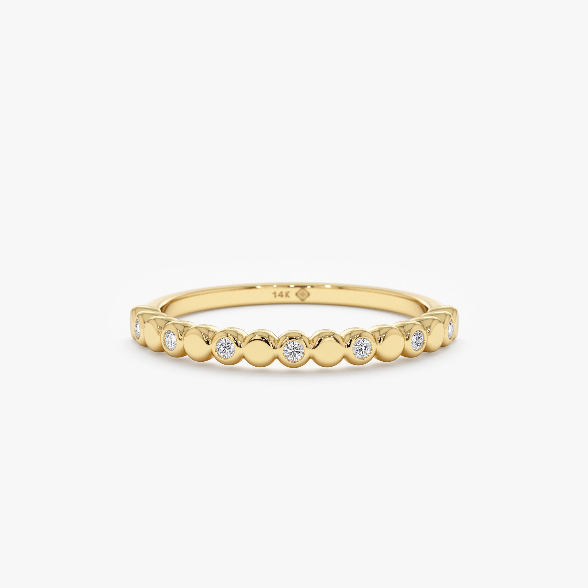 Natural Diamond and Plain Gold Ring