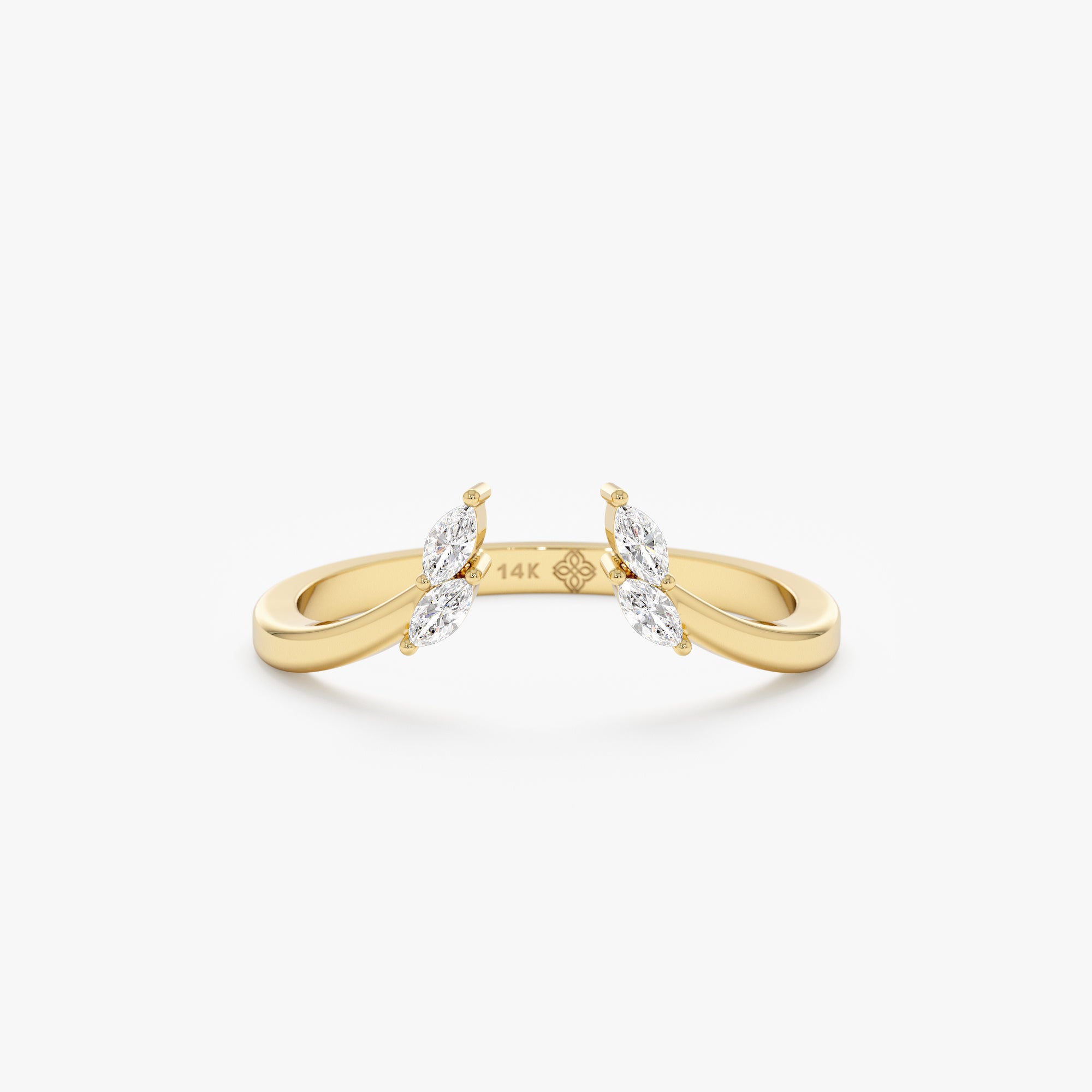 Natural Diamond Open Ring In Solid Gold