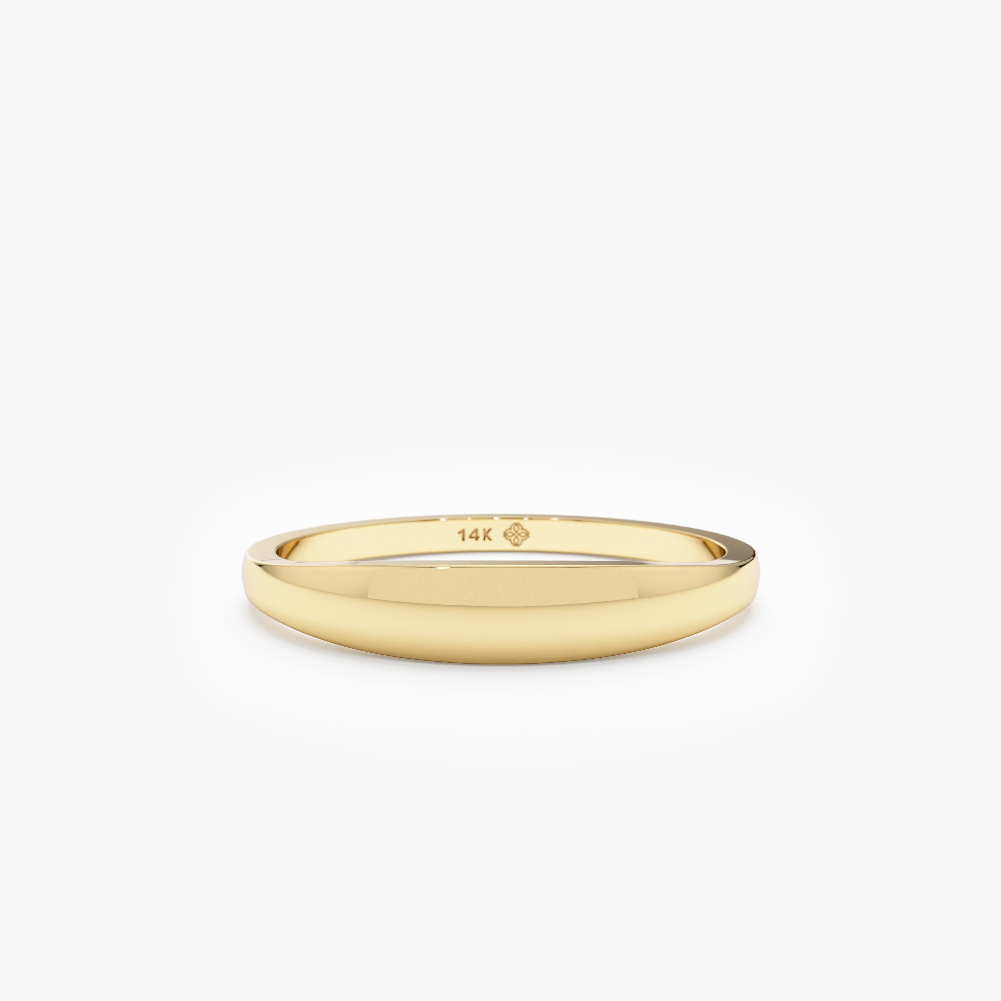 Minimalistic Design Dome Ring In Solid Gold