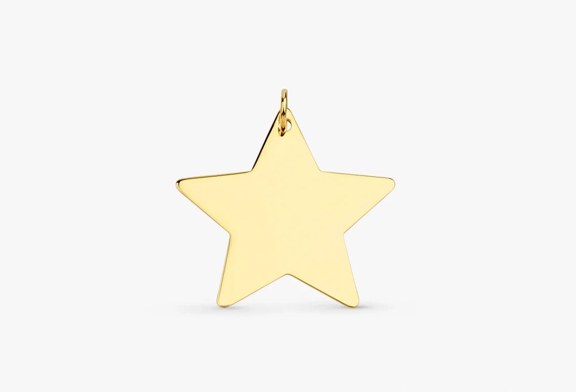 14 Solid Gold Engravable Star Charm | Sarah Elise Jewelry